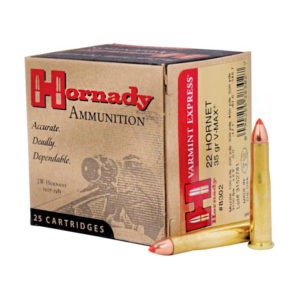 Bullseye North | Hornady Ammo 22 Hornet 35 Grain VMAX - Box of 25