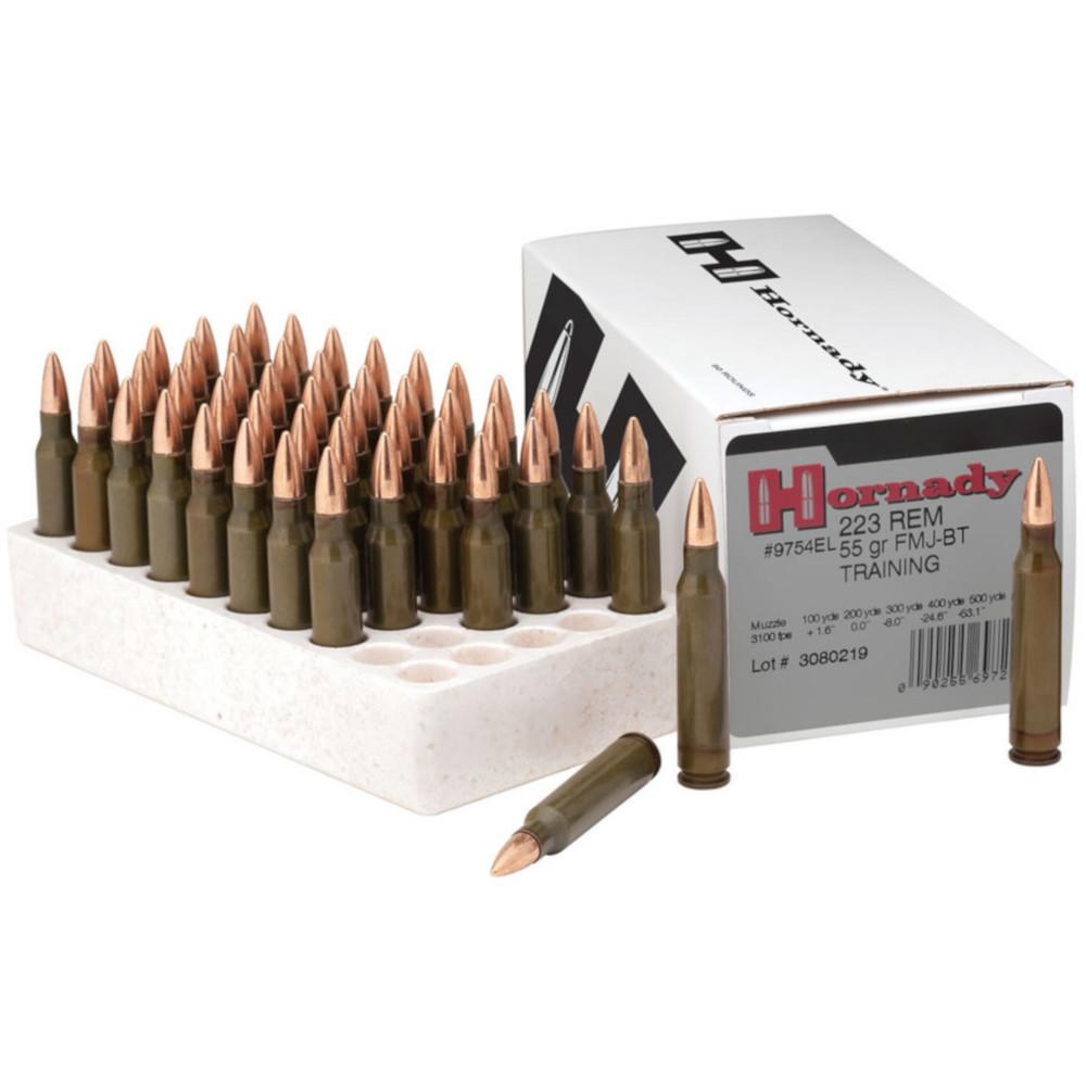 Bullseye North | Hornady Training Ammo 223 Rem. 55gr FMJ BT 9754EL - 50 ...