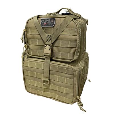 Bullseye North | GPS Tactical Range Backpack, Holds 3 Handguns, Tan